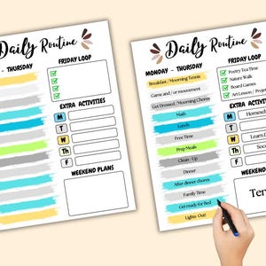 Daily Routine Template Daily Schedule Printable Homeschool Routine ...