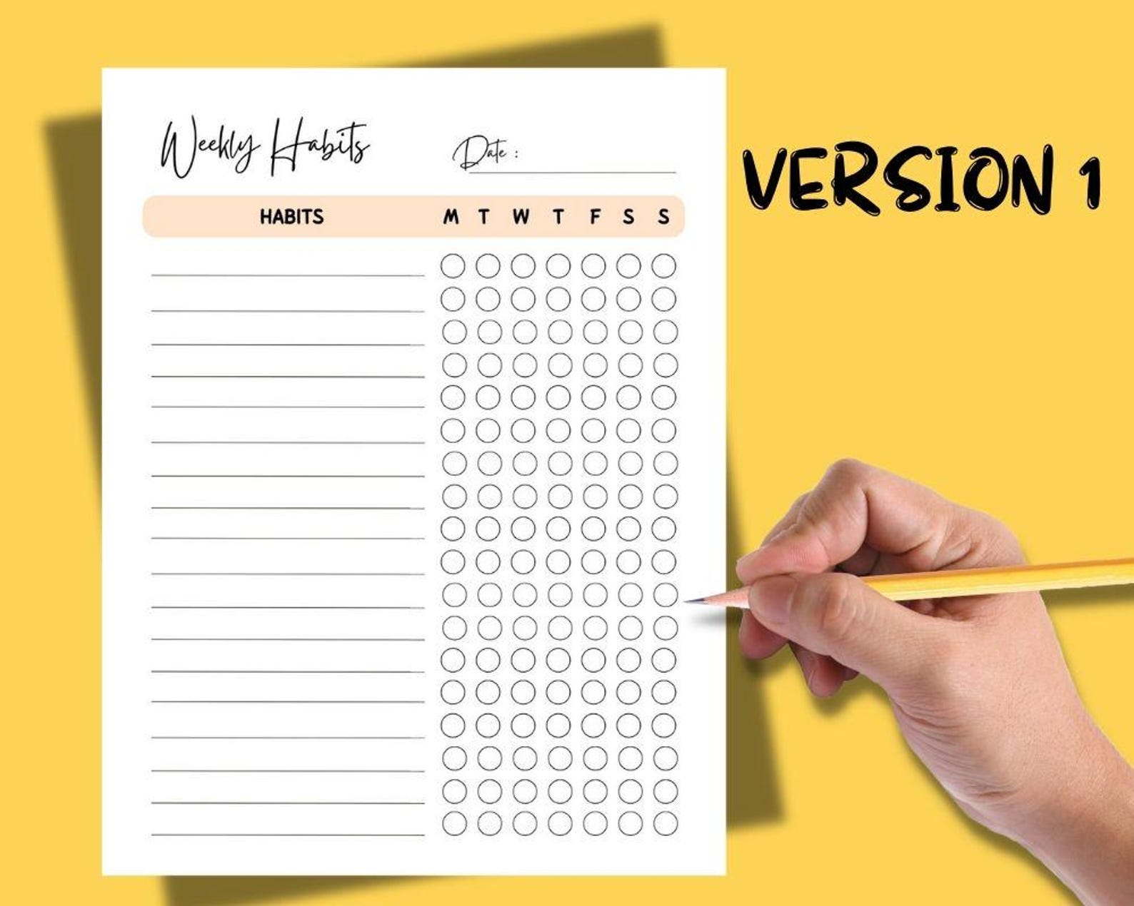 Weekly Habit Tracker Printable | Routine Goal Planner (PDF Download) - Etsy