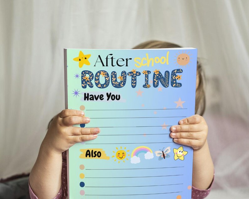 After School Routine Printable Schoolday Rules Chart Reusable Daily ...