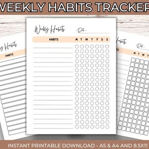 Weekly Habit Tracker Printable | Routine Goal Planner (PDF Download) - Etsy