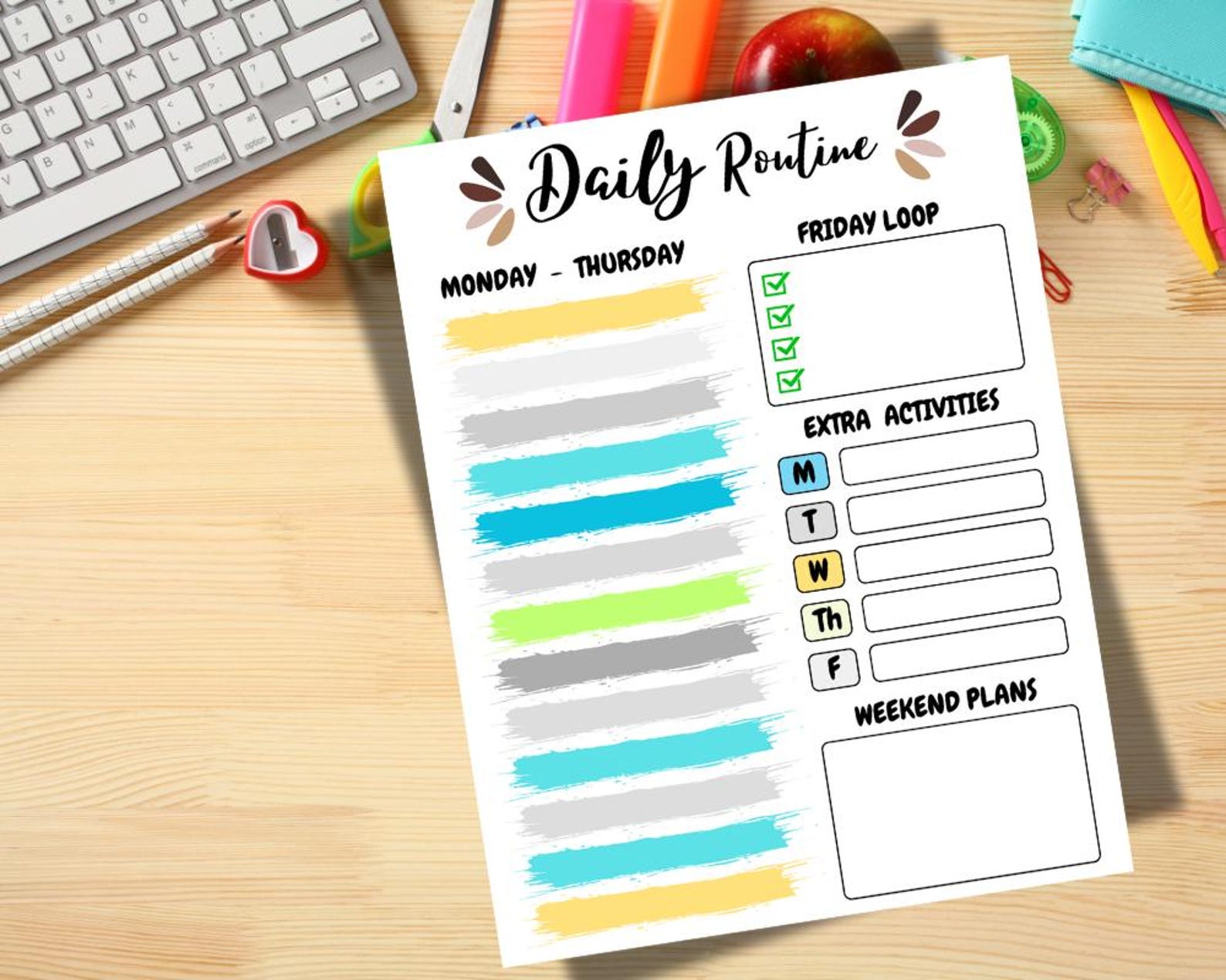 Daily Routine Template Daily Schedule Printable Homeschool Routine ...