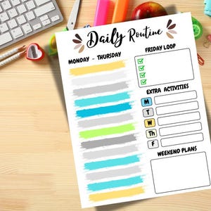 Daily Routine Template Daily Schedule Printable Homeschool Routine ...