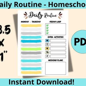 Daily Routine Template Daily Schedule Printable Homeschool Routine ...