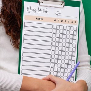 Weekly Habit Tracker Printable | Routine Tracker | 7 Day Habit ...