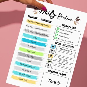 Daily Routine Template Daily Schedule Printable Homeschool Routine ...