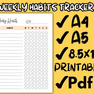 Weekly Habit Tracker Printable | Routine Goal Planner (PDF Download) - Etsy