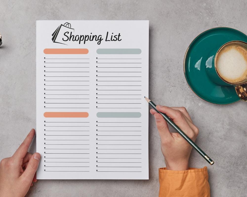 Printable Shopping List Printable Shopping Checklist Shopping List ...