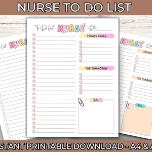 Printable Nurse To Do List Nurse Notes Template Medsurg Nurse