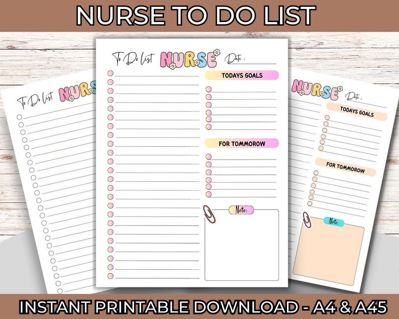 Printable Nurse to Do List, Nurse Notes Template, Medsurg Nurse ...