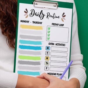 Daily Routine Template Daily Schedule Printable Homeschool Routine ...