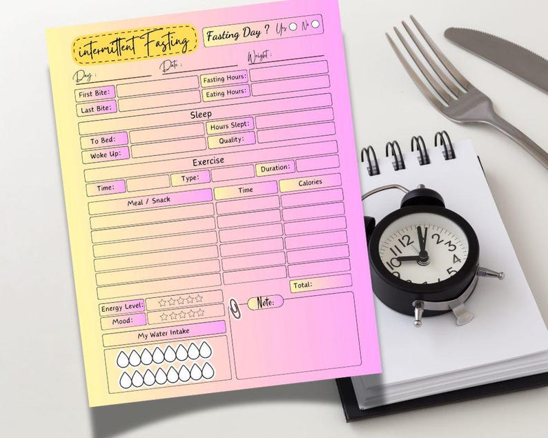 Intermittent Fasting Tracker Printable, Diet Planner (PDF A4 A5) - Etsy