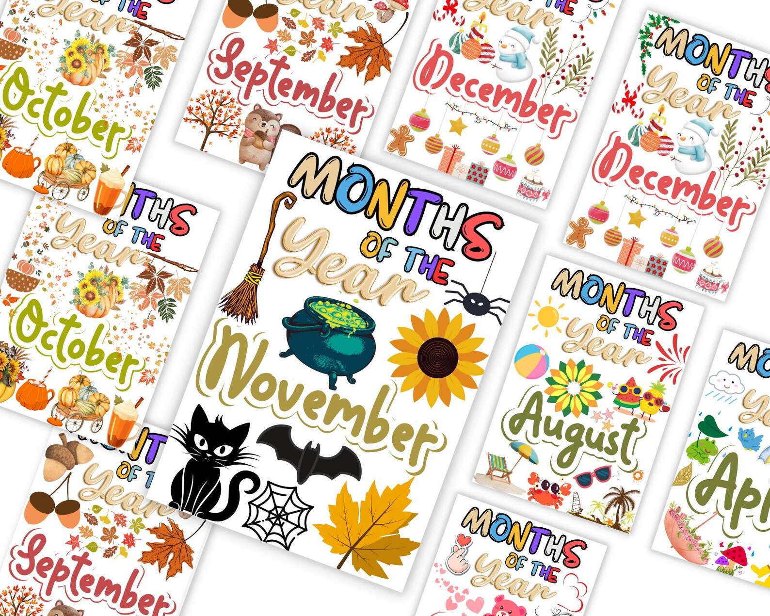 Months of the Year Printable, Classroom Decor, 12 Months Poster ...