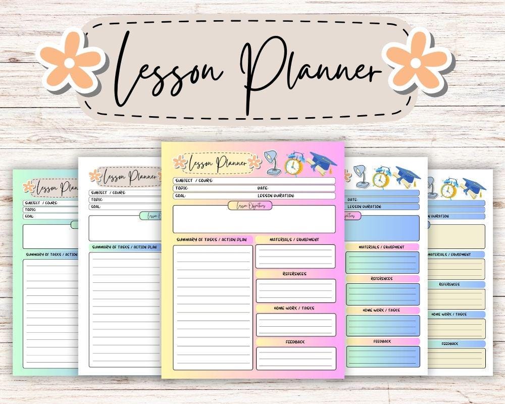 Simple Lesson Plan Template, Lesson Planner Printable, Homeschool ...
