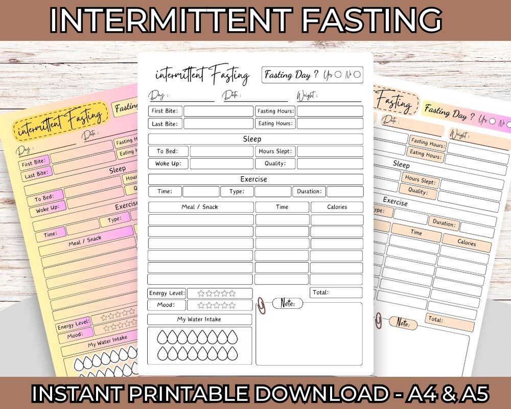Intermittent Fasting Tracker Printable, Fasting Tracker, Fasting ...