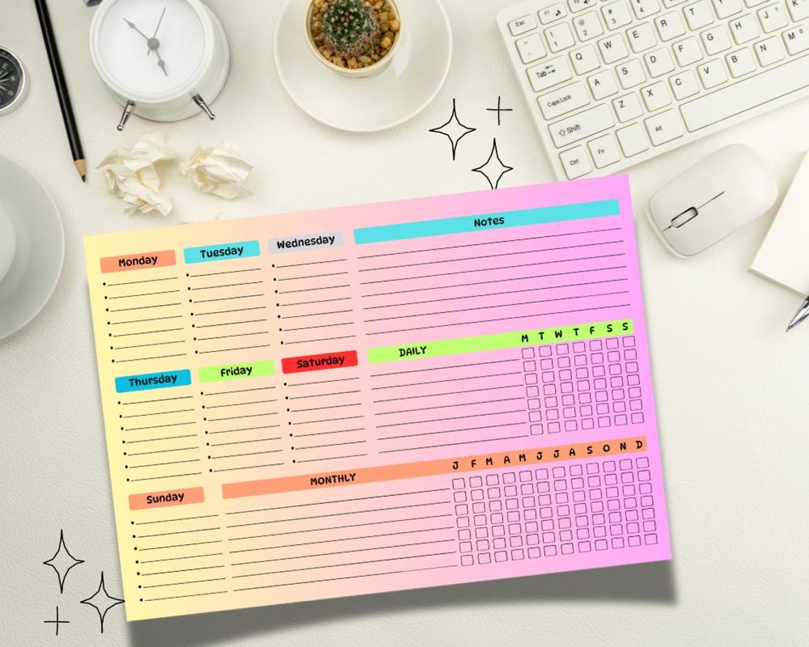 Simplify Your Life: A4 Printable Planner With Daily & Monthly ...