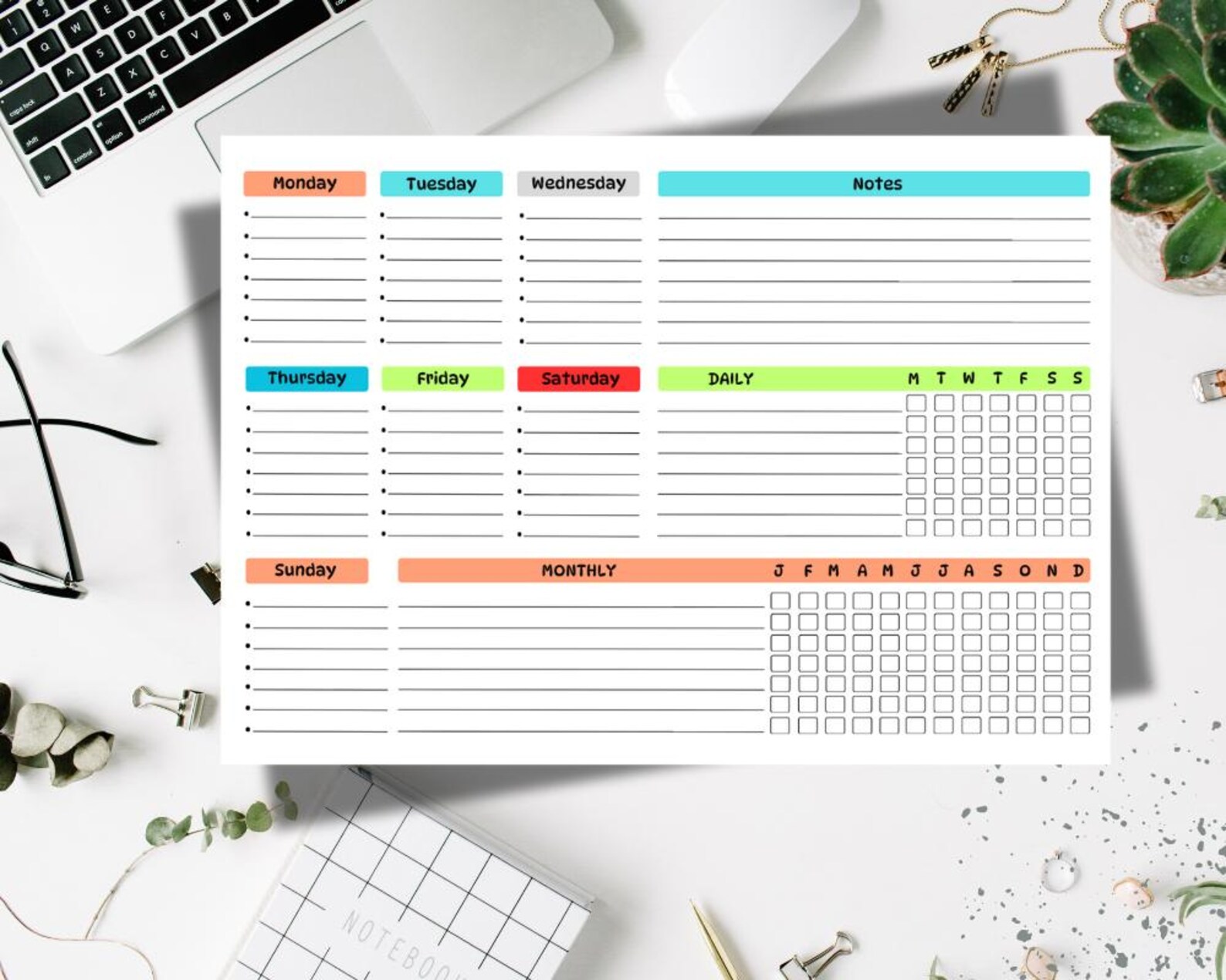 Simplify Your Life: A4 Printable Planner With Daily & Monthly ...