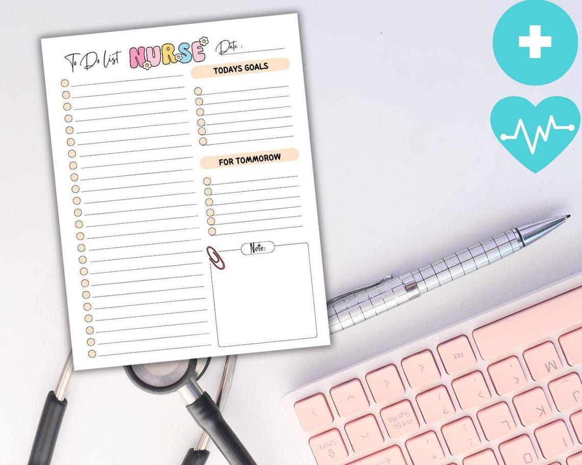 Printable Nurse to Do List, Nurse Notes Template, Medsurg Nurse ...