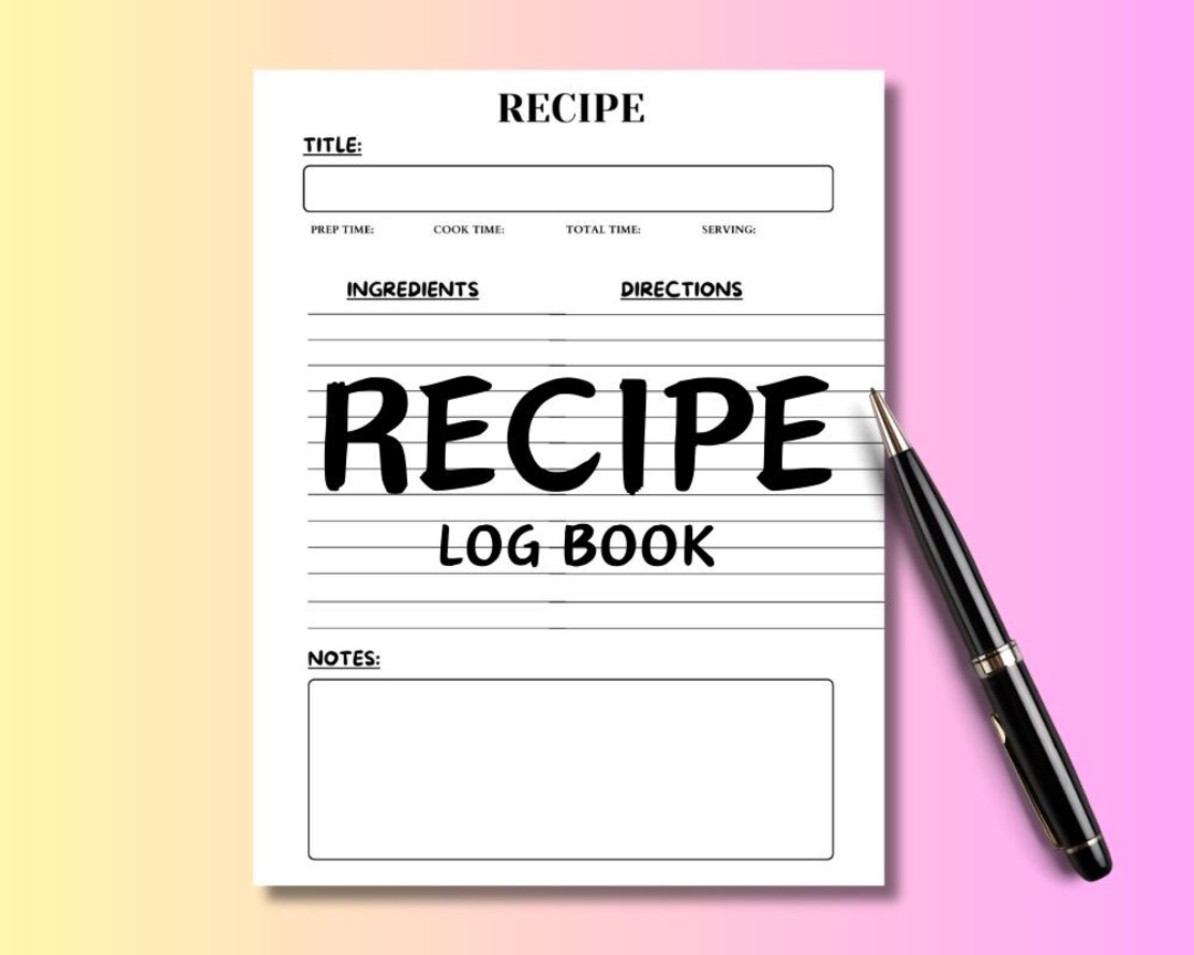 Recipe Book Template Printable, Blank and Colors Recipe Page, Cook Book ...