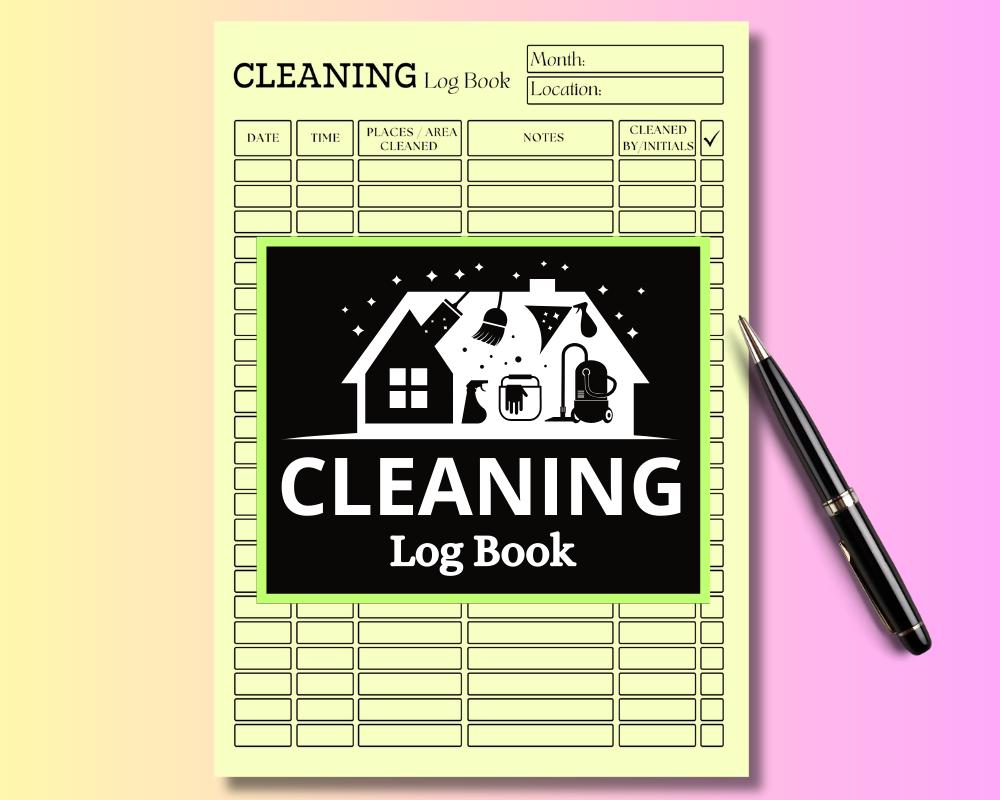 Cleaning Log Book Printable PDF : Daily Cleaning Checklist for Home ...