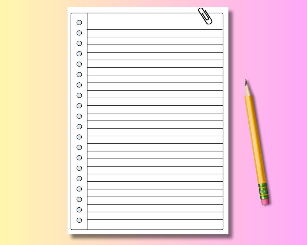 Lined Dot Grid Paper Printable, Writing Paper, Blank Notes, Study Note ...