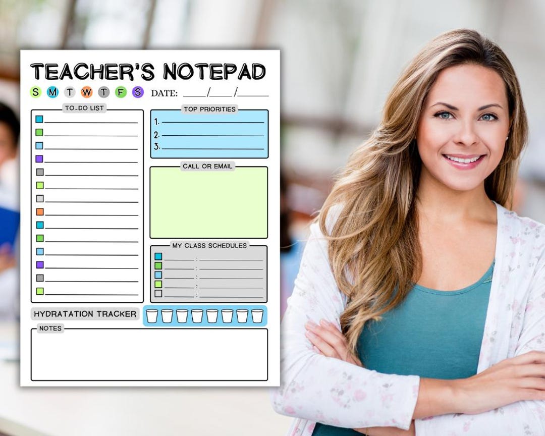 Teacher Notepad Pdf-teacher to Do List Notepad, Checklist Notebook ...