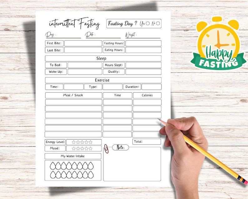 Intermittent Fasting Tracker Printable, Fasting Tracker, Fasting ...