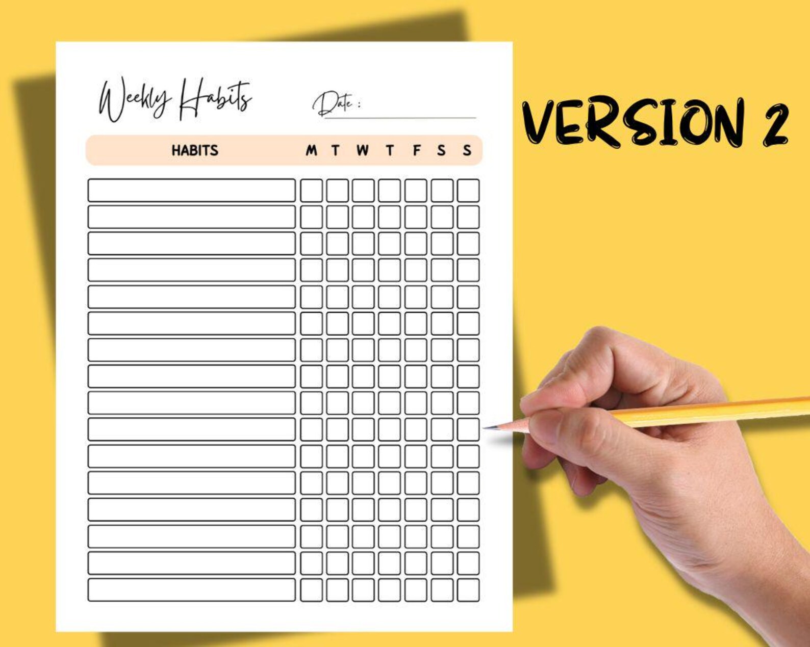 Weekly Habit Tracker Printable Routine Tracker 7 Day Habit Challenge ...