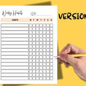 Weekly Habit Tracker Printable | Routine Goal Planner (PDF Download) - Etsy