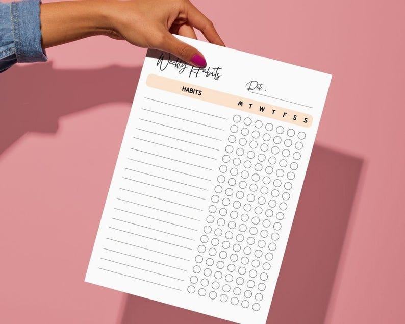 Weekly Habit Tracker Printable | Routine Goal Planner (PDF Download) - Etsy