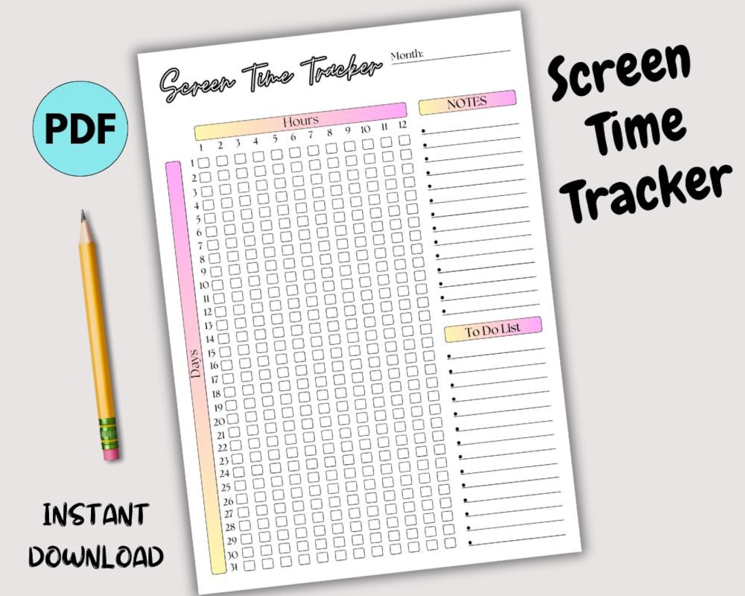 Screen Time Tracker Printable / Get Your Digital Life Under Control by ...
