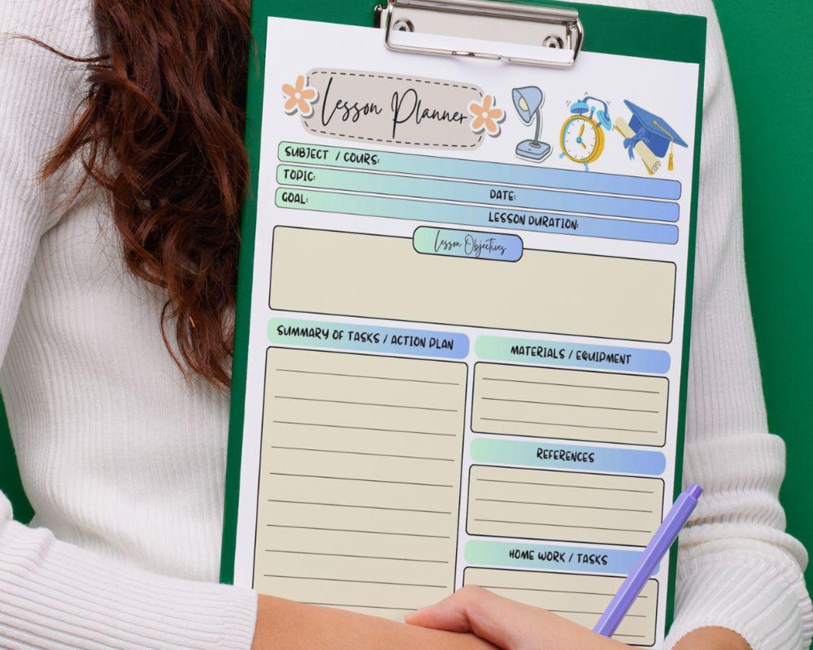 Simple Lesson Plan Template, Lesson Planner Printable, Homeschool ...