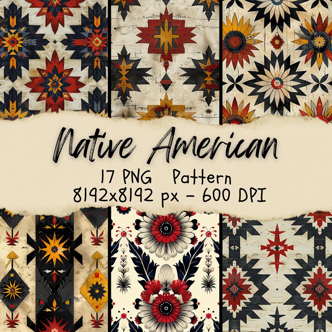 17 Native American Patterns, American Nativity Wrapping Paper ...