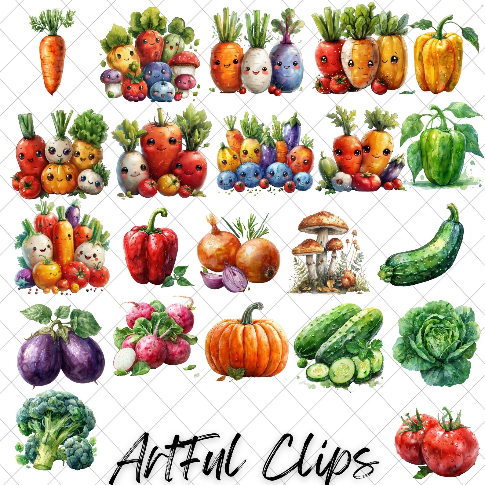 14 Vegetables Clipart, Vegetable Images, Ealthy Food Clip Art, Veggie ...