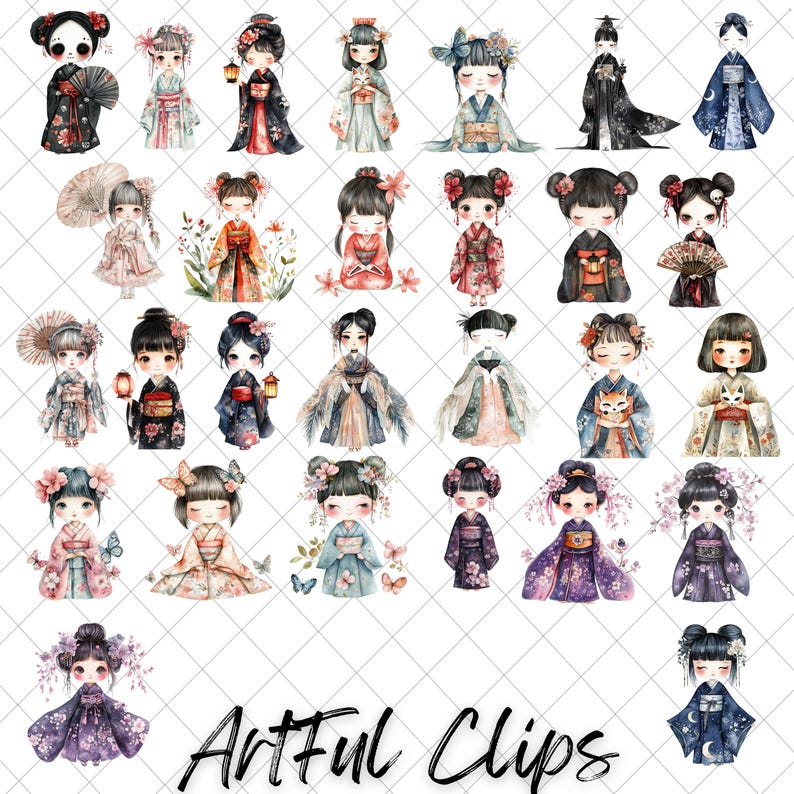 28 Japanese Doll Clipart, Geisha Silhouette, Geisha Doll Png Kokeshi ...