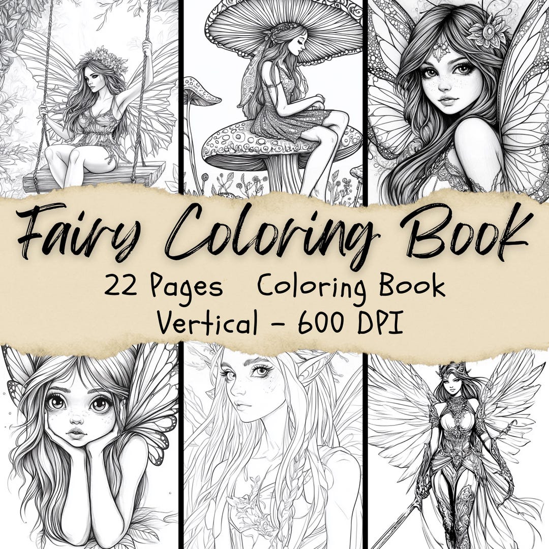 22 Fairy Coloring Pages, Fairy Coloring Sheets, Stress Relief ...
