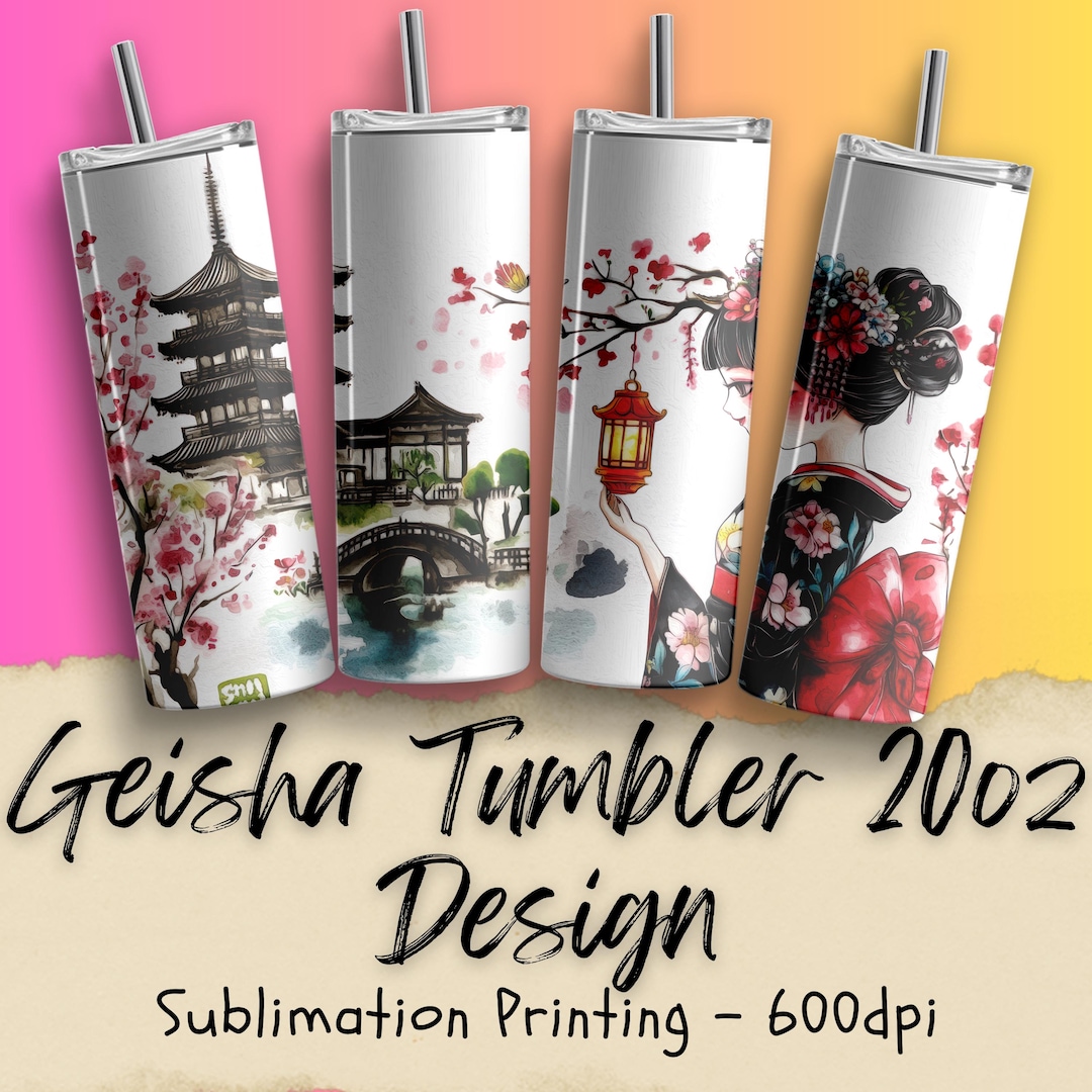 Geisha Tumbler 20 Oz, Tumbler Wrap, Travel Mug Sublimation, Japanese ...