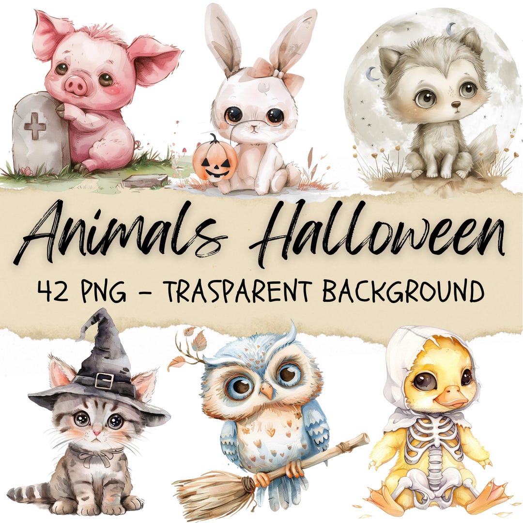 Funny Halloween Animals Clipart, Skeleton Cat, Spooky Clip Art (digital ...