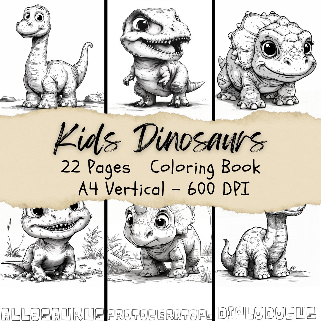 22 Dinosaur Coloring Page, Dino Coloring Sheets, Kids Cute Dinosaur ...