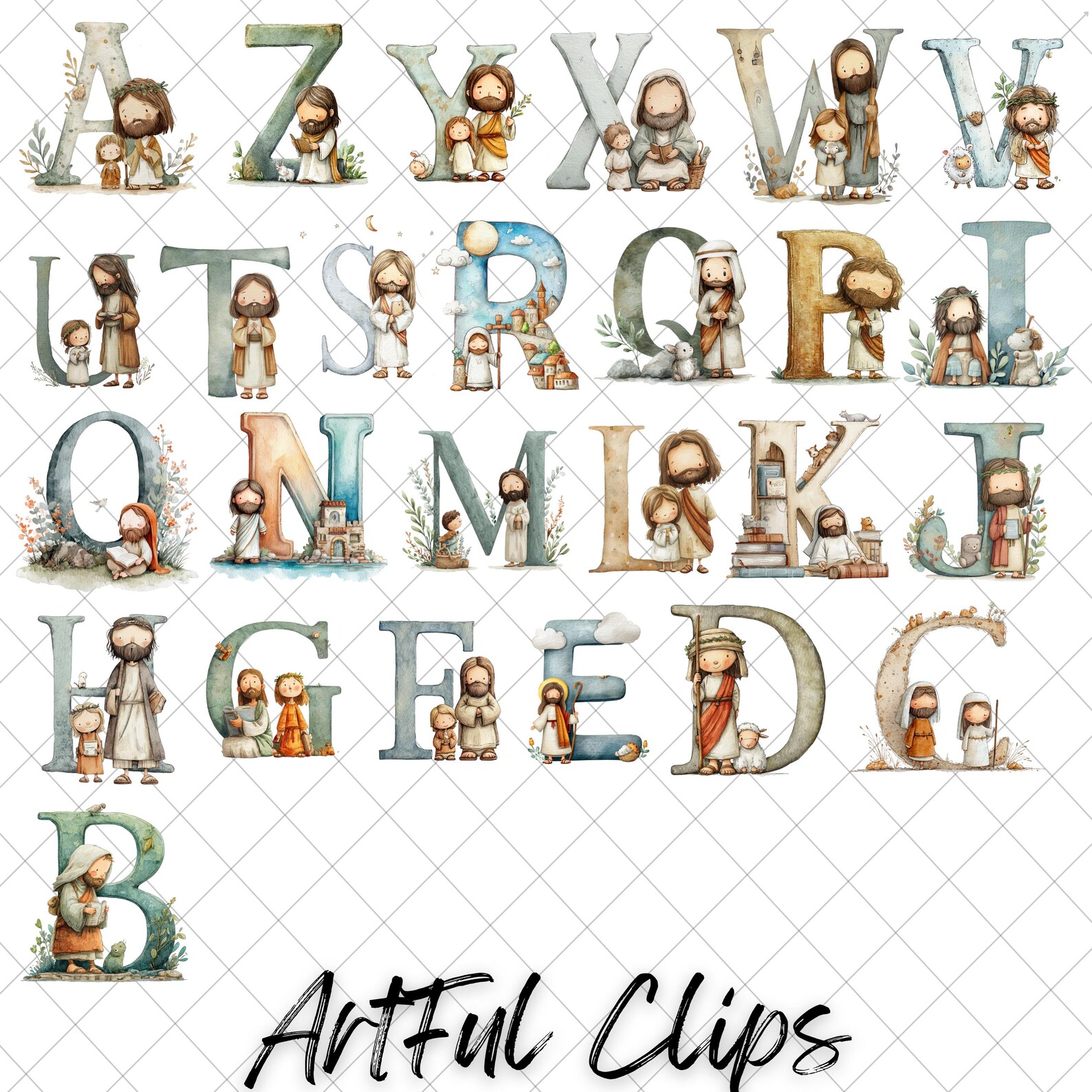 26 Jesus Letters Png, Bible Verse Alphabet, Catholic, Christian Artwork ...