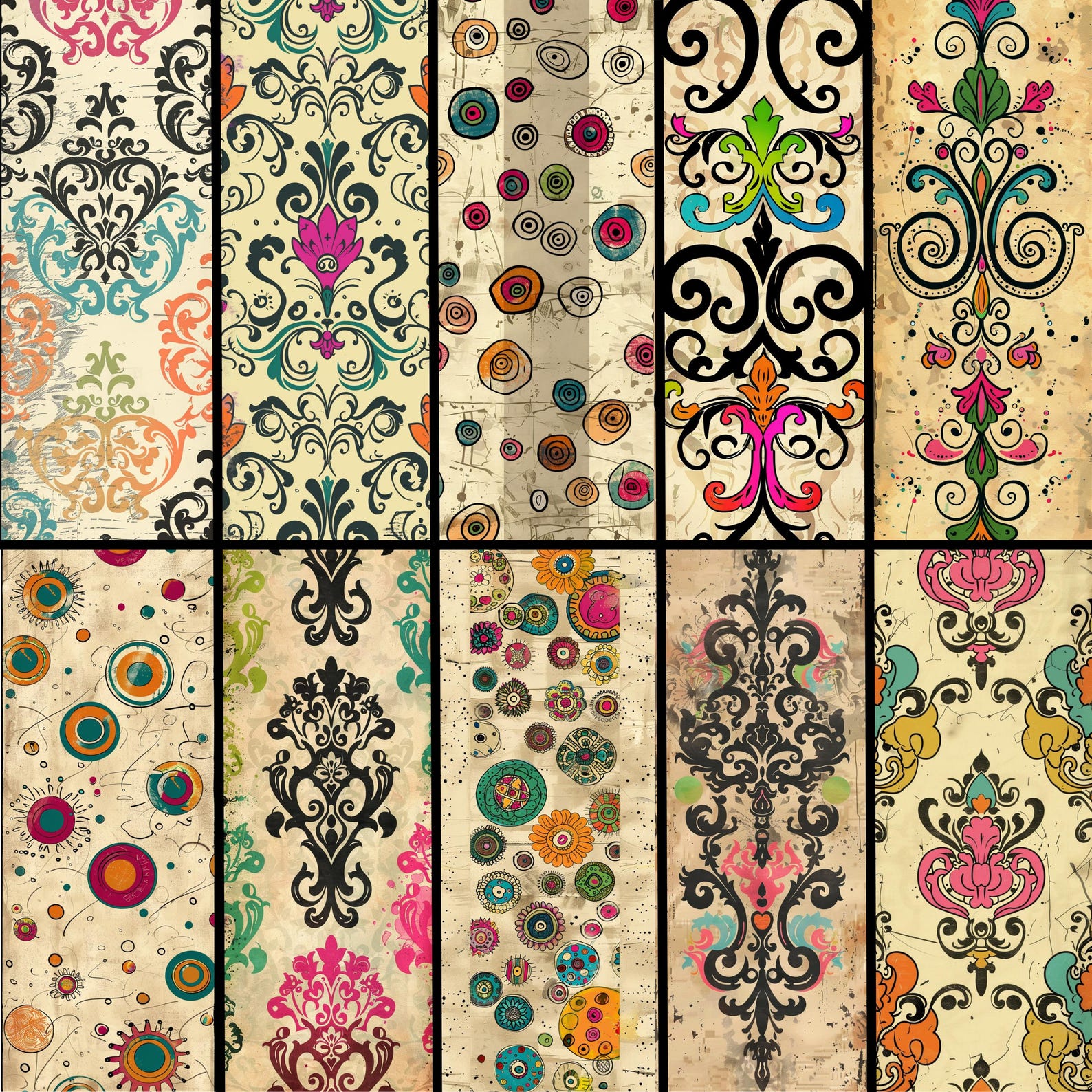 37 Doodle Ephemera Bookmark Png, Retro Whimsical Sketch Bookmark ...