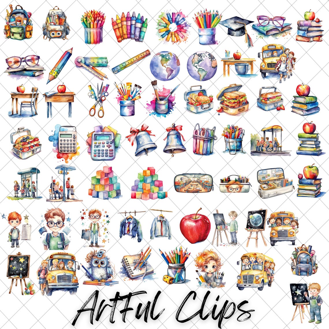 61 Back to School Clipart, Study Clipart, Books Png, Educational ...