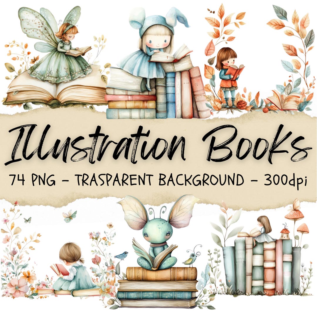 74 Book Clipart, Story Book Illustration, Reading Clipart, Bookish Png ...