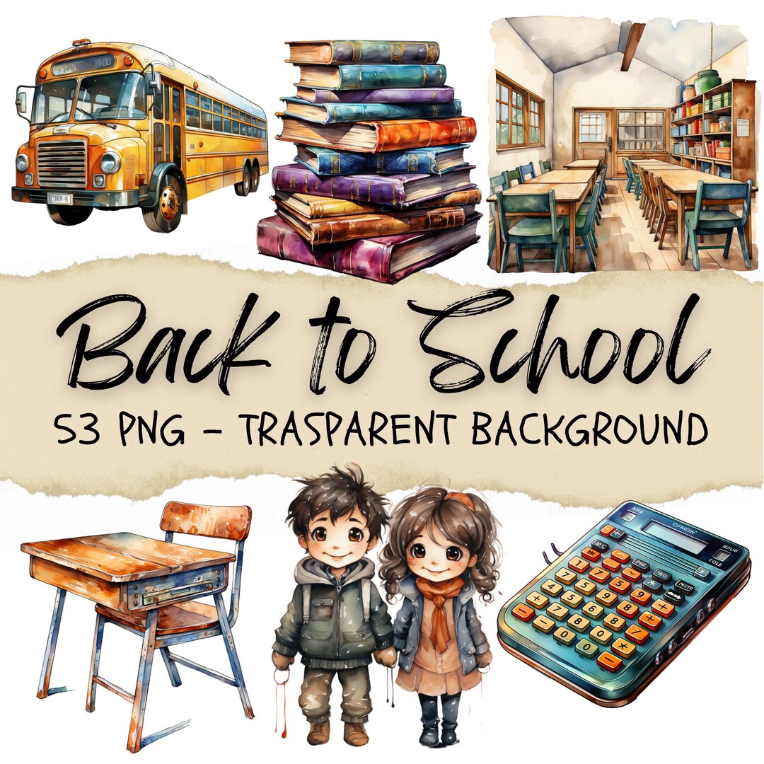 53 Back to School Clipart, Study Clipart, Books Png, Educational ...
