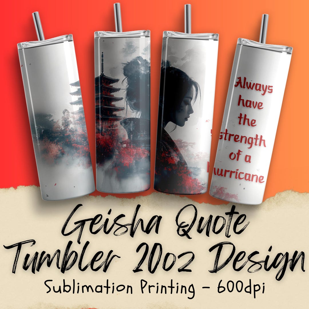 Geisha Tumbler 20 Oz, Tumbler Wrap, Travel Mug Sublimation, Japanese ...