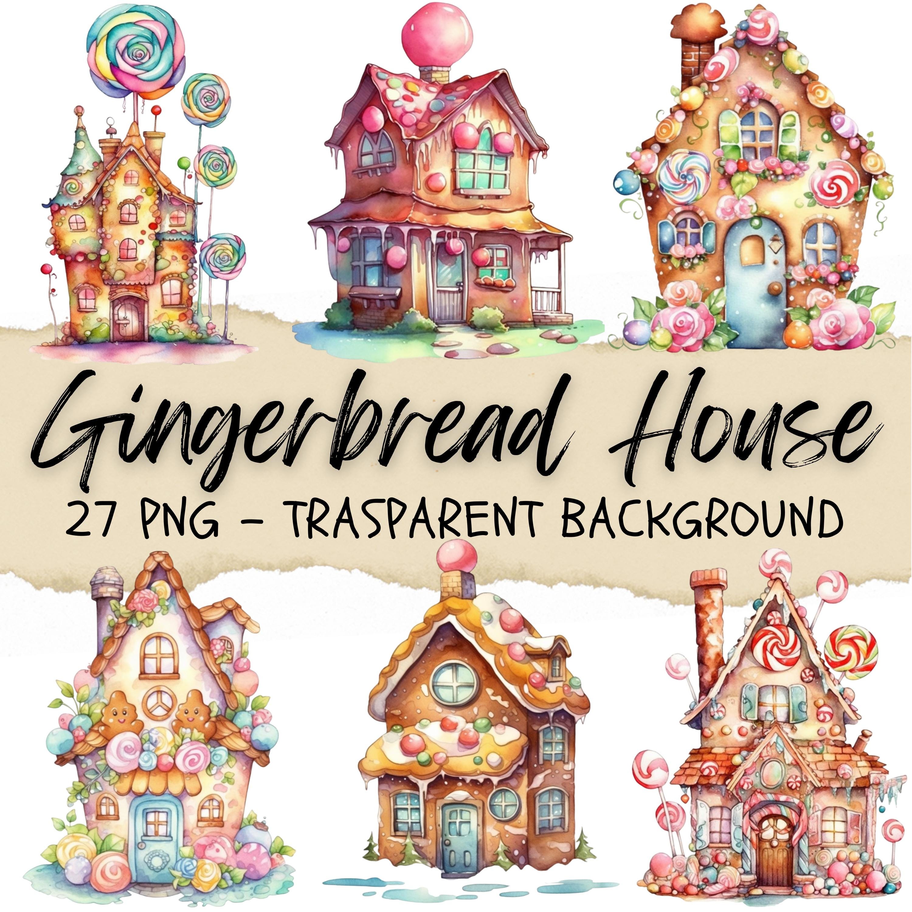 Gingerbread House Clipart, Christmas Candy, Holiday PNG (digital ...