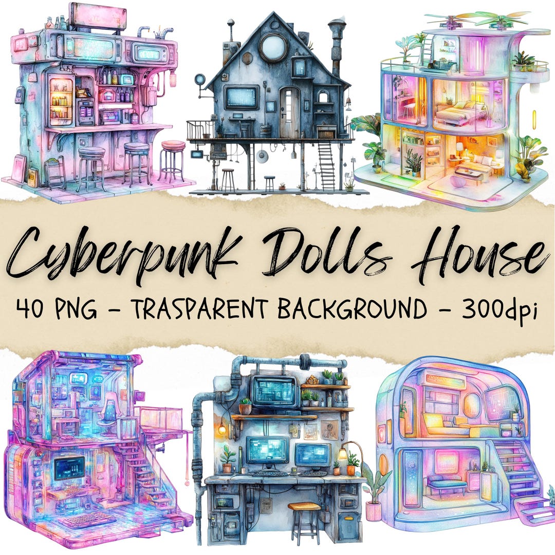 40 Cyberpunk House Doll Clipart, Futuristic Doll Graphics, Sci-fi ...