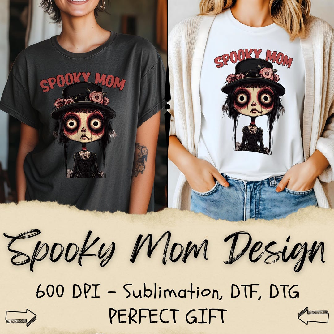 Creepy Doll Png, Spooky Mom, Horror Gothic Style, Mother's Day, Gift ...