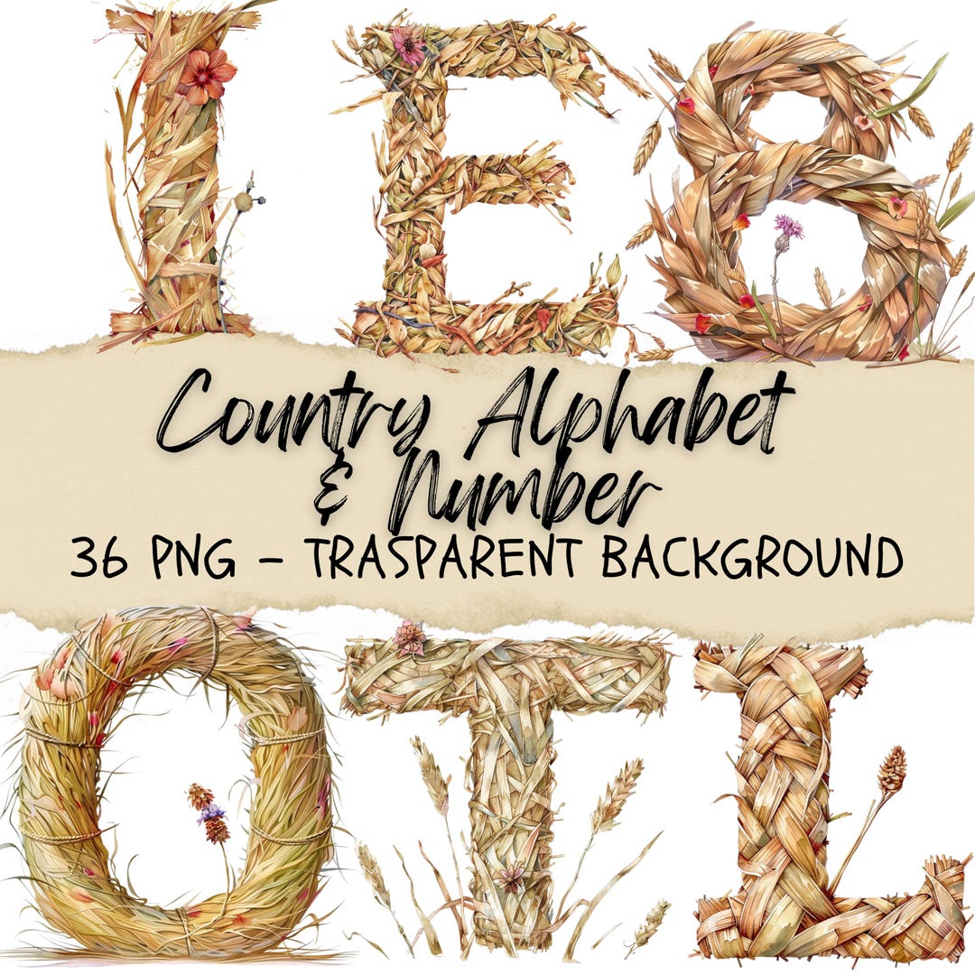 36 Western Alphabet, Farm Letters Clipart, Country Font Clipart, Abc ...