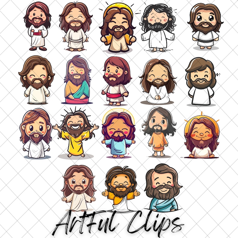 Cute Jesus Watercolor Clipart, Christian Art (digital Download) - Etsy
