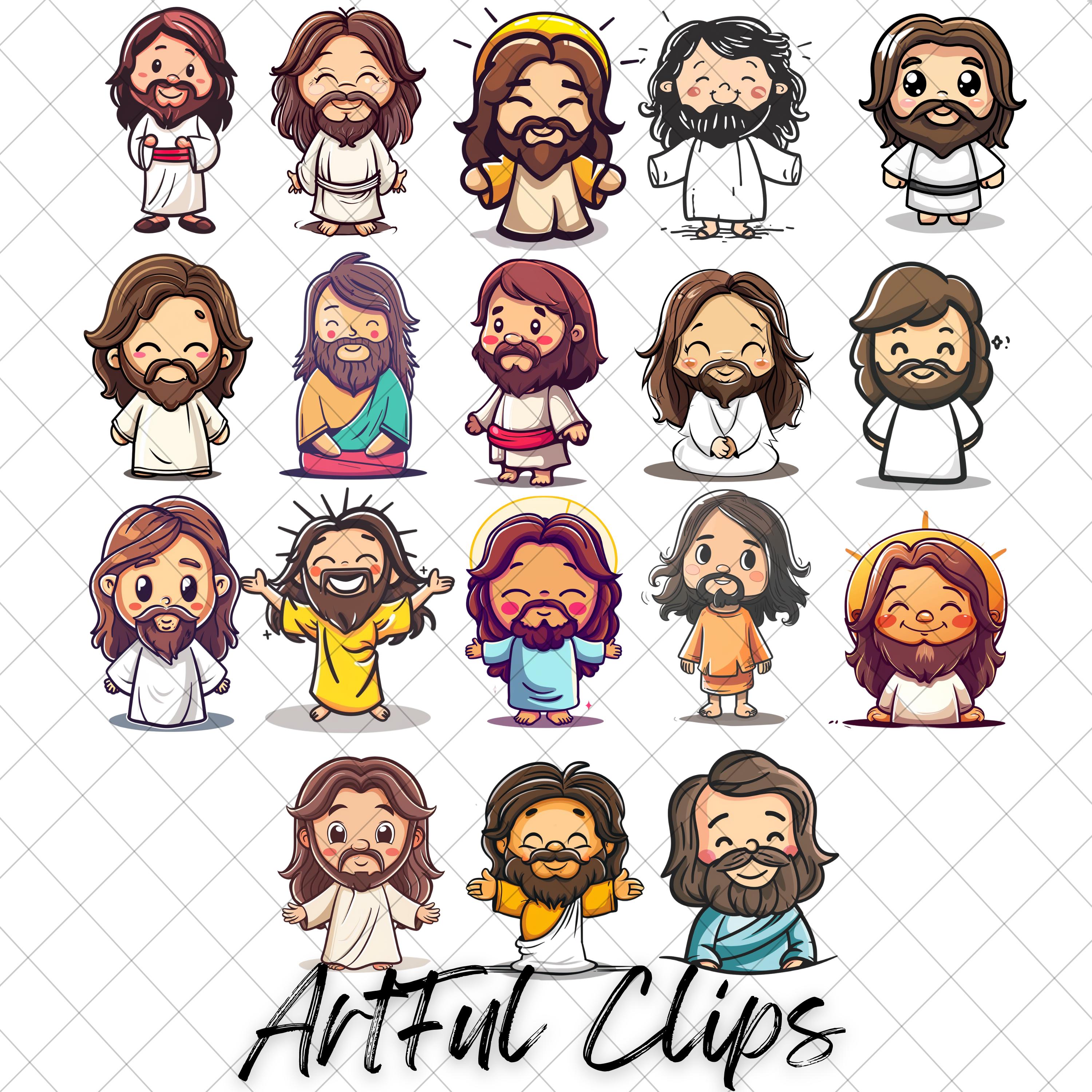 Cute Jesus Watercolor Clipart, Christian Art (digital Download) - Etsy